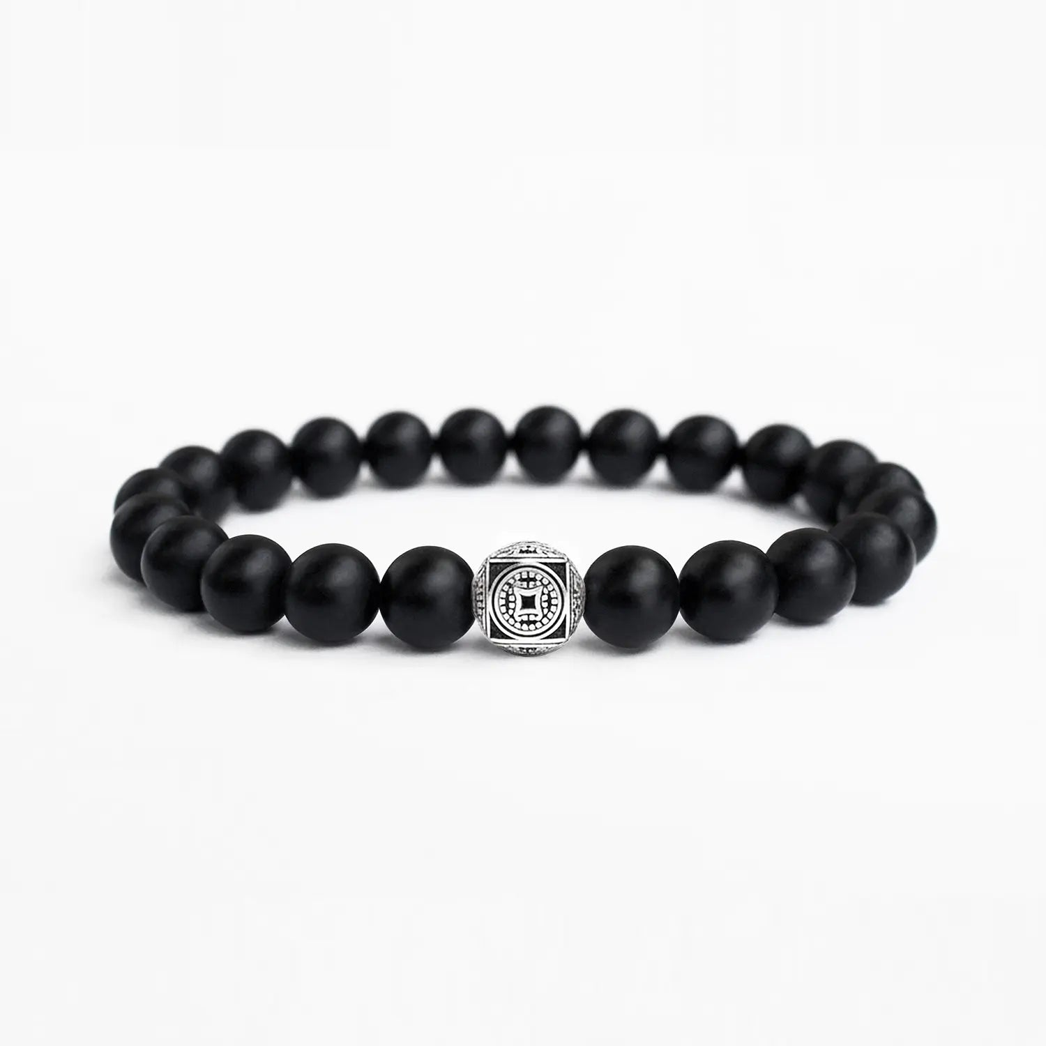 Matte Black Onyx 8mm 925 Sterling Silver Unisex Bracelet – Baxter & Baxter