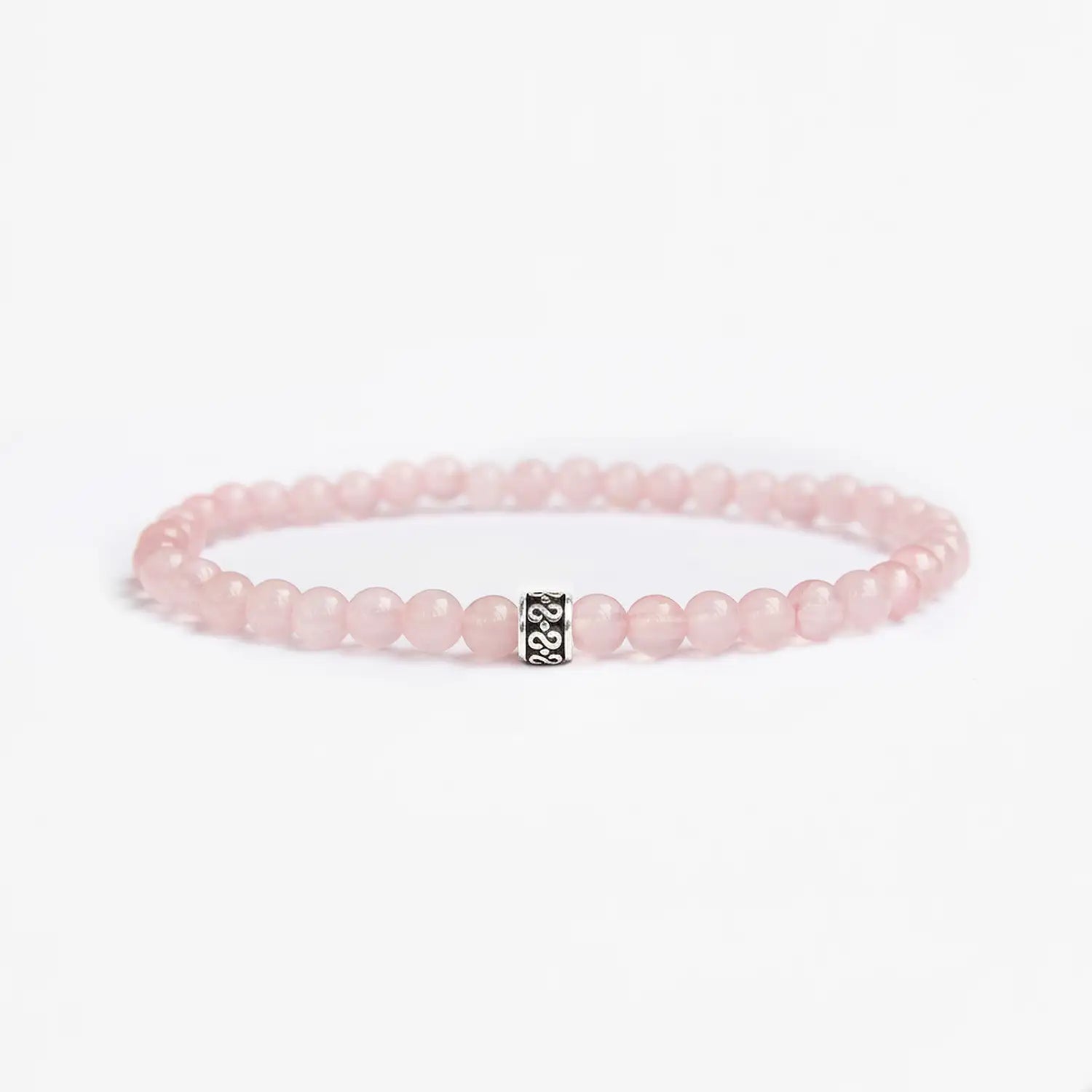 Rose Quartz Pink 4mm 925 Sterling Silver Unisex Bracelet – Baxter & Baxter